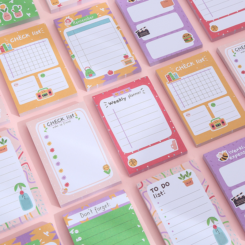 Cute Ball Book Cactus Flower Sticky Notes Memo Post it Checklist Weekly ...