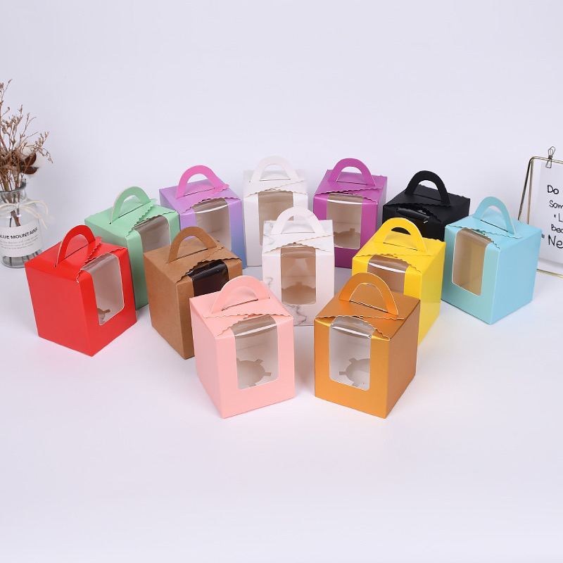 [10 PCS] 1 HOLE SOLO SINGLE CUPCAKE BOX With Cupcake Holder Included ...