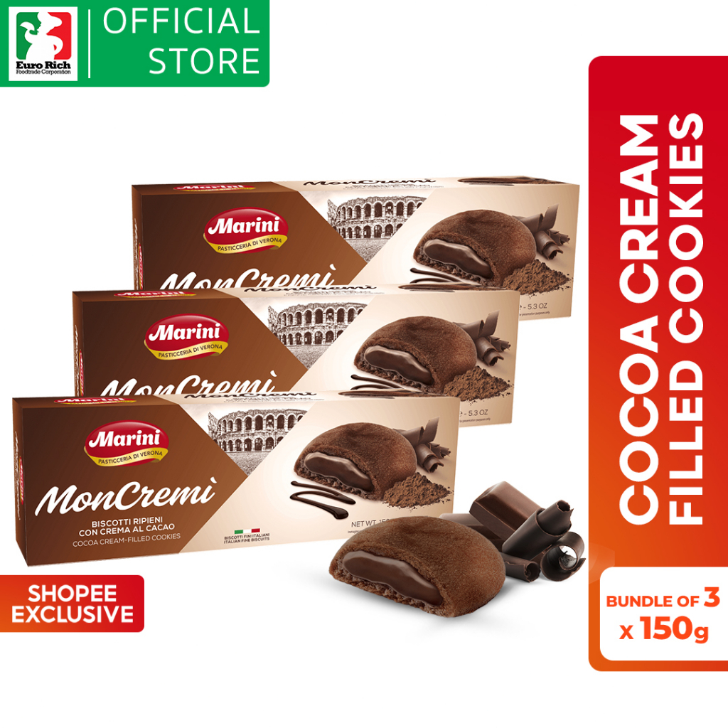 Bundle of 3 - Marini Cocoa Cream Filled Cookies 150g | Shopee Philippines
