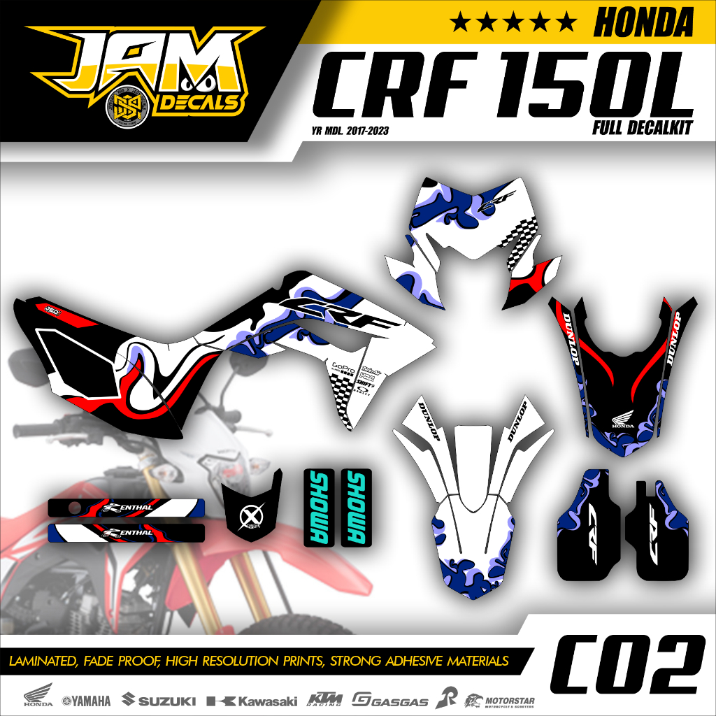 CRF 150L Honda Full Decals w/ FREE Rim Sticker 2023 New Designs ...