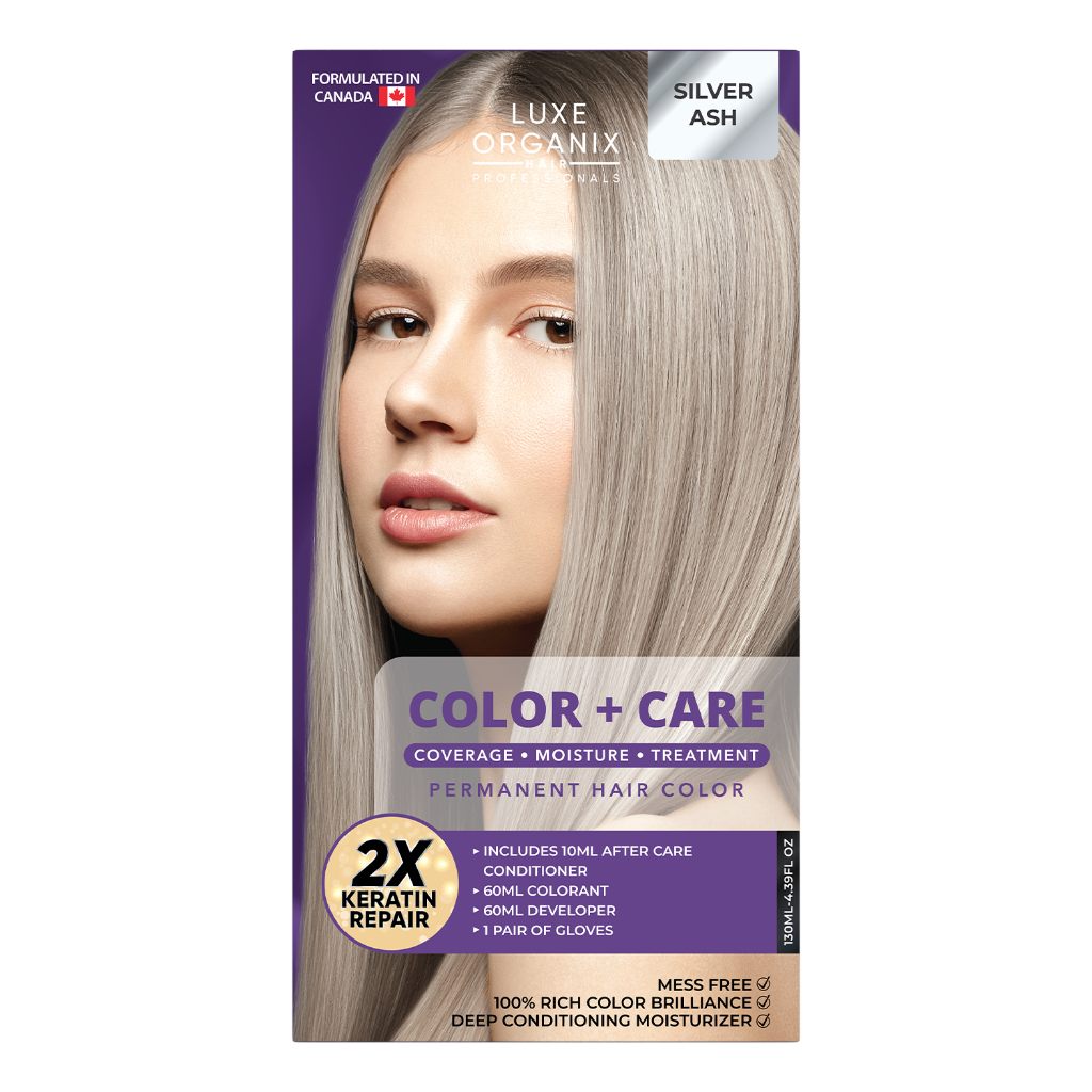 Luxe Organix Keratin Hair Color + Care Silver Ash 130ml | Shopee ...