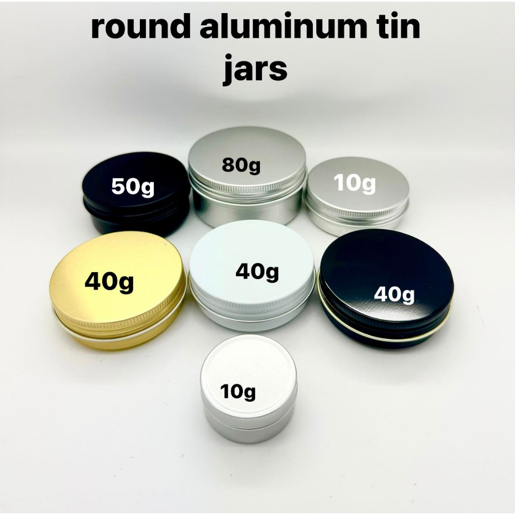 10g 40g 50g 80g Aluminum metal tin pots empty candle salve balm massage ...