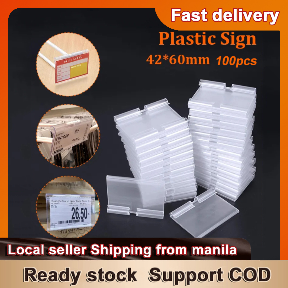 10/30/50/100 PCS Clear Plastic Label Holders for Wire Shelf Retail ...