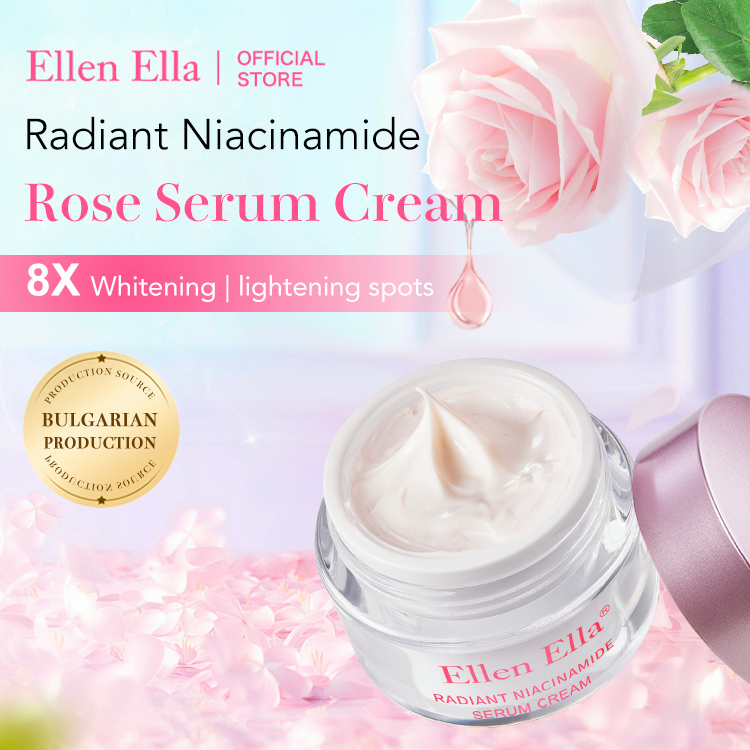 Ellen Ella Radiant Niacinamide 8x whitening Bulgarian Rose serum Cream ...