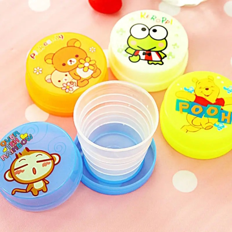 Portable Retractable Folding Cartoon Water Cup Folding Mug | Shopee ...