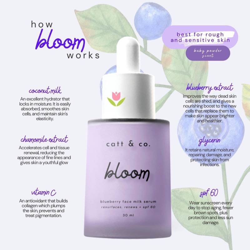 Catt&Co | Face Milk Serum 30ml (Glow, Bloom, Bounce ,Clear) | Shopee ...