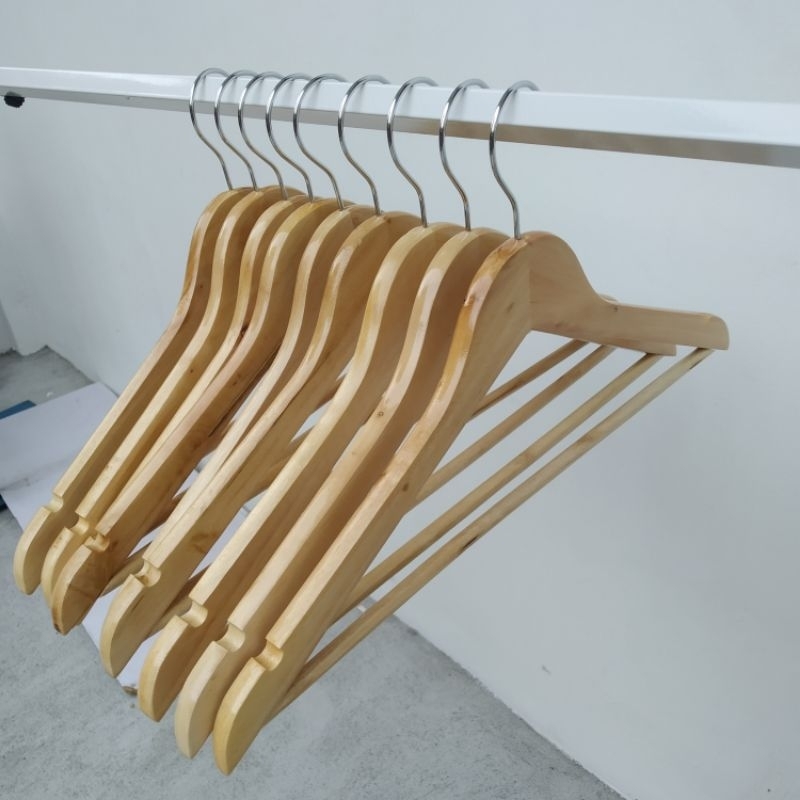 Wooden Hanger for clothes 20pcs. | Shopee Philippines
