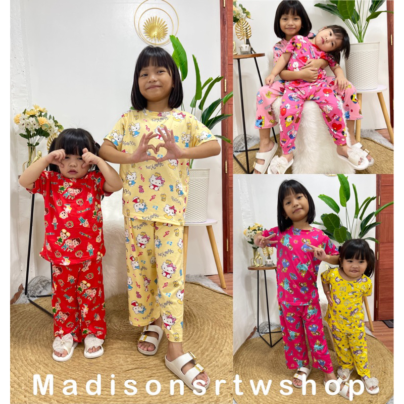 TERNO PAJAMA KIDS( SMALL-XL SIZE)BOY AND GIRL PRINT | Shopee Philippines