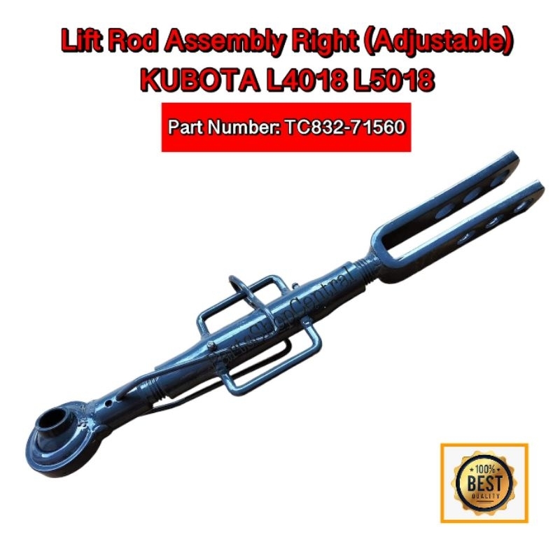 LIFT ROD ASSEMBLY RIGHT ADJUSTABLE KUBOTA TRACTOR L4018, L5018 | Shopee ...