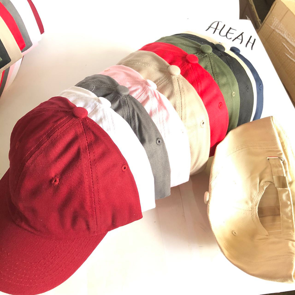 Pure cotton plain baseball cap buckle adjustable for adult unisex ...