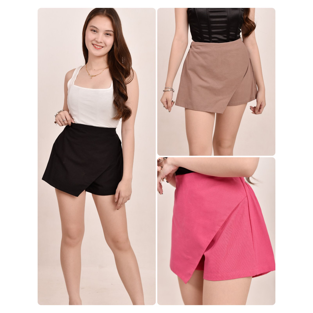 Empress Cotton Linen Skort by JuanaShoppePH | Shopee Philippines