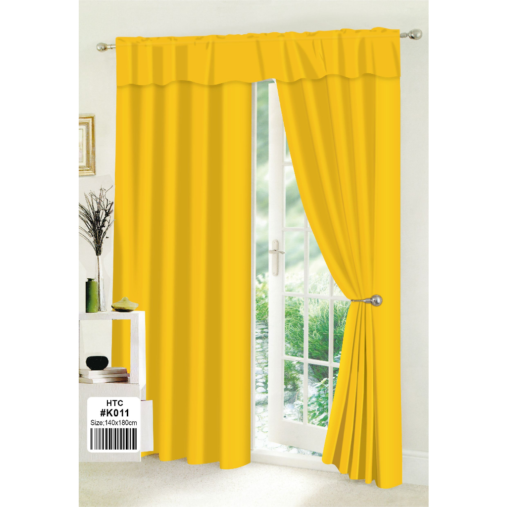 K011 Plain Yellow Gold Curtain New Elegant Curtain Kurtina 130x180cm ...