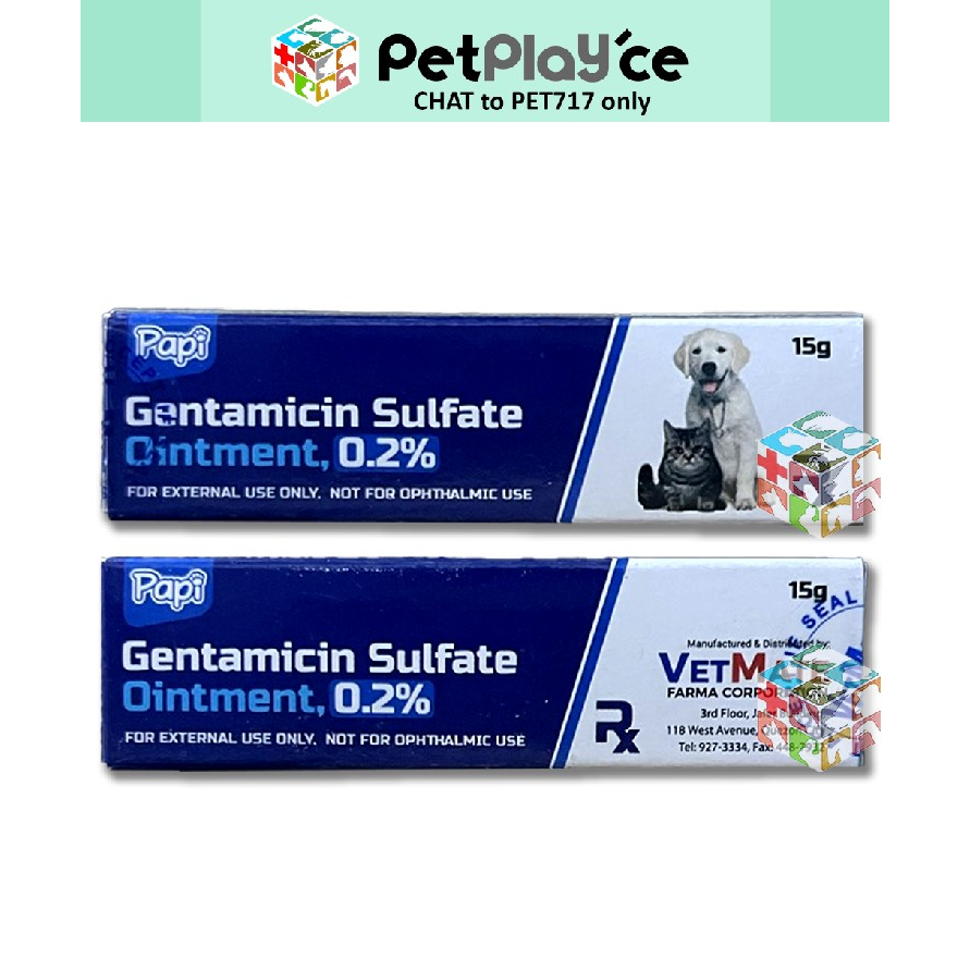 Papi Gentamicin Sulfate Ointment for Dogs and Cats 15g Meds | Shopee ...