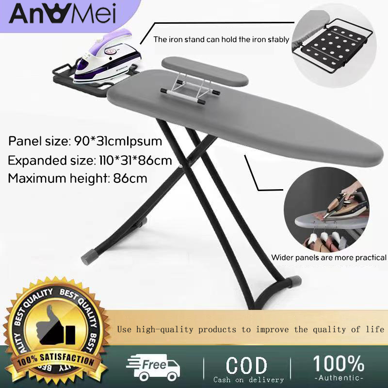 Anmei Ironing Board Ironing Board with Safety Iron Rest 6 Gears Height ...