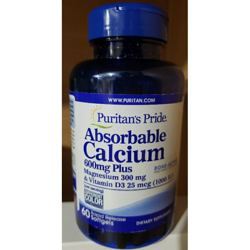 Absorbable Calcium Plus Magnesium and Vitamin D3. 60 softgels Puritan's ...