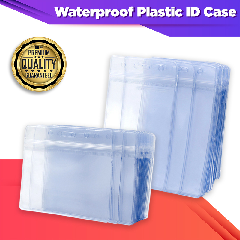 Transparent Plastic ID Holder with Zip Lock ID Case Vertical ...