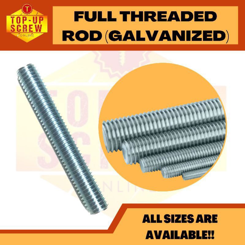 FULL THREADED ROD 1/4 & 5/16 | (GI) Galvanized | 1meter per order ...