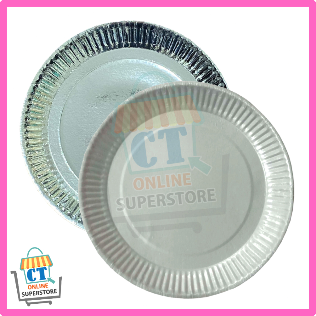 Disposable Tableware Paper Plate Laminated 9 inches 50Pcs/pk | Shopee ...