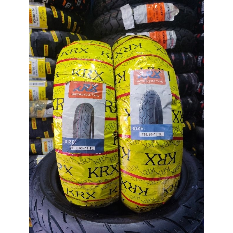 Krx Tire size 10 110/90 rear, 12 100/60 front free pito & sealant for suzuki burgman & avenis ...