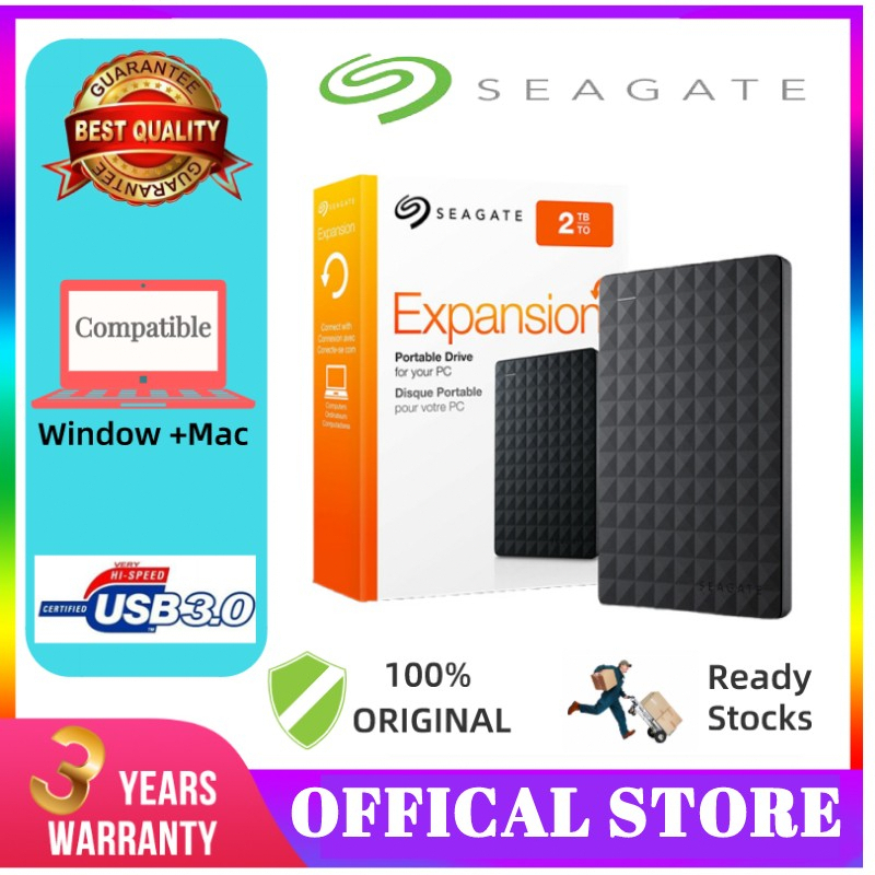Seagate Hard Drive USB 3.0 2TB 1TB External Hard Drive Portable Hard ...
