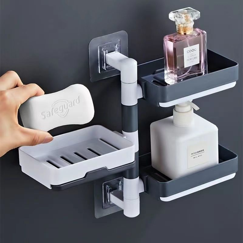 3Layer Wall Mounted Drilling Free Soap Holder Soap Organizer Soap Case ...