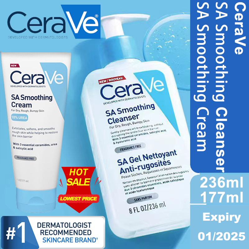 CeraVe SA Smoothing Cleanser | 236ml/8oz | Face and Body Wash with ...