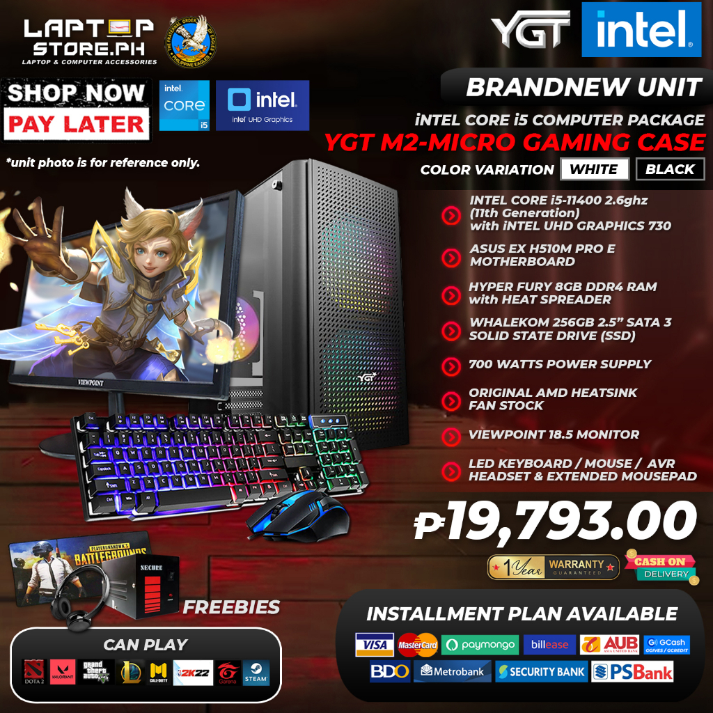 BRANDNEW Computer Set CPU-YGT M2 Micro Gaming Case-Intel Core i5 11400 ...