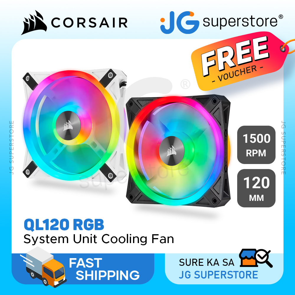 CORSAIR QL120 iCUE RGB 120mm Desktop System Unit Cooling PWM Single Fan ...