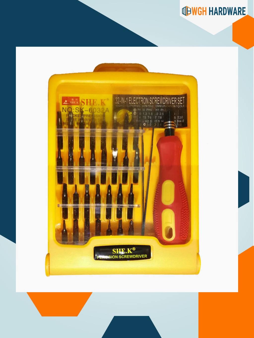 WGH SHE.K Precision Screwdriver Set SK-6032A 32 in 1 Interchangeable ...