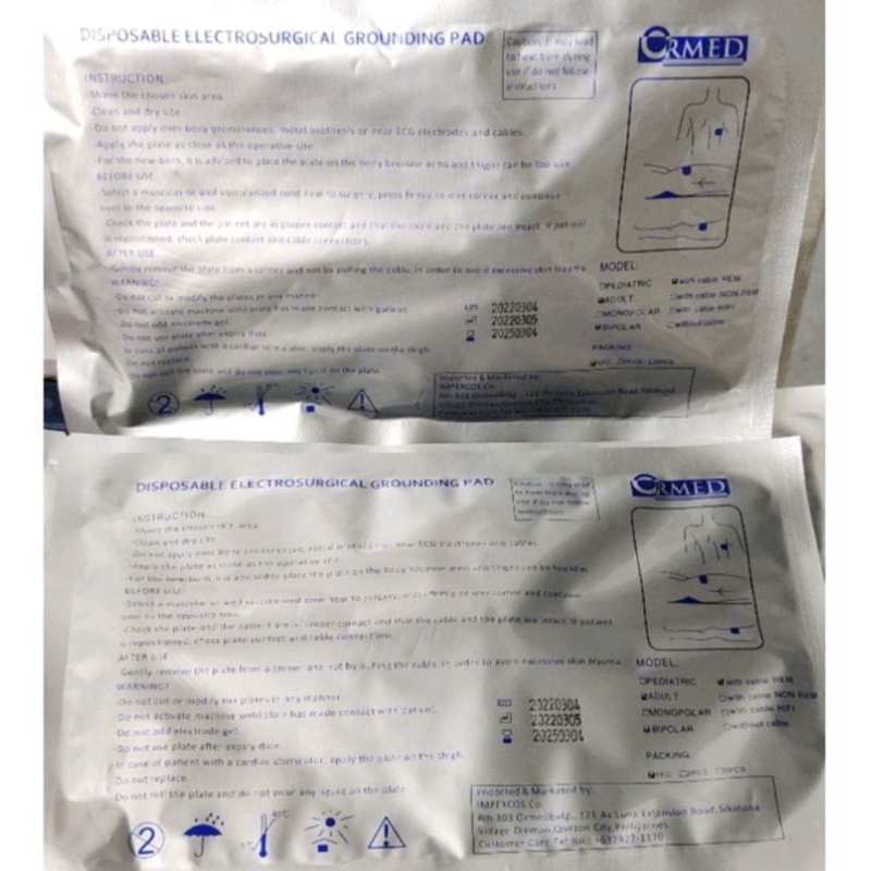 Disposable Electrosurgical Pad/ Cautery Pad (ORMED) | Shopee Philippines
