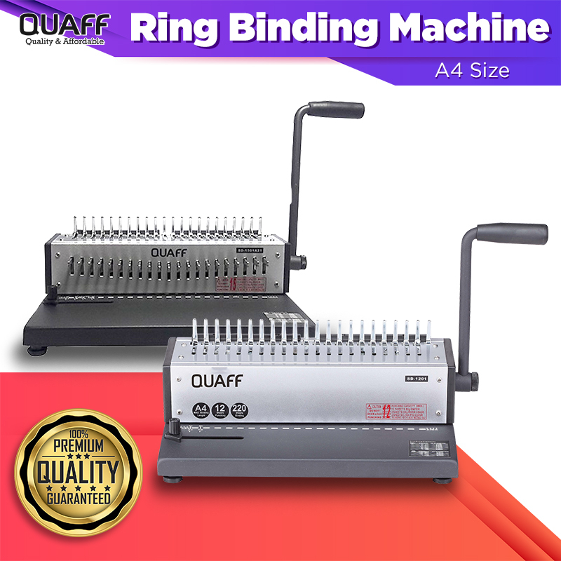 QUAFF Ring Binding Machine A4 Size SD-1201 + 200pcs 14mm Plastic Ring A4 Size Promo Bundle ...