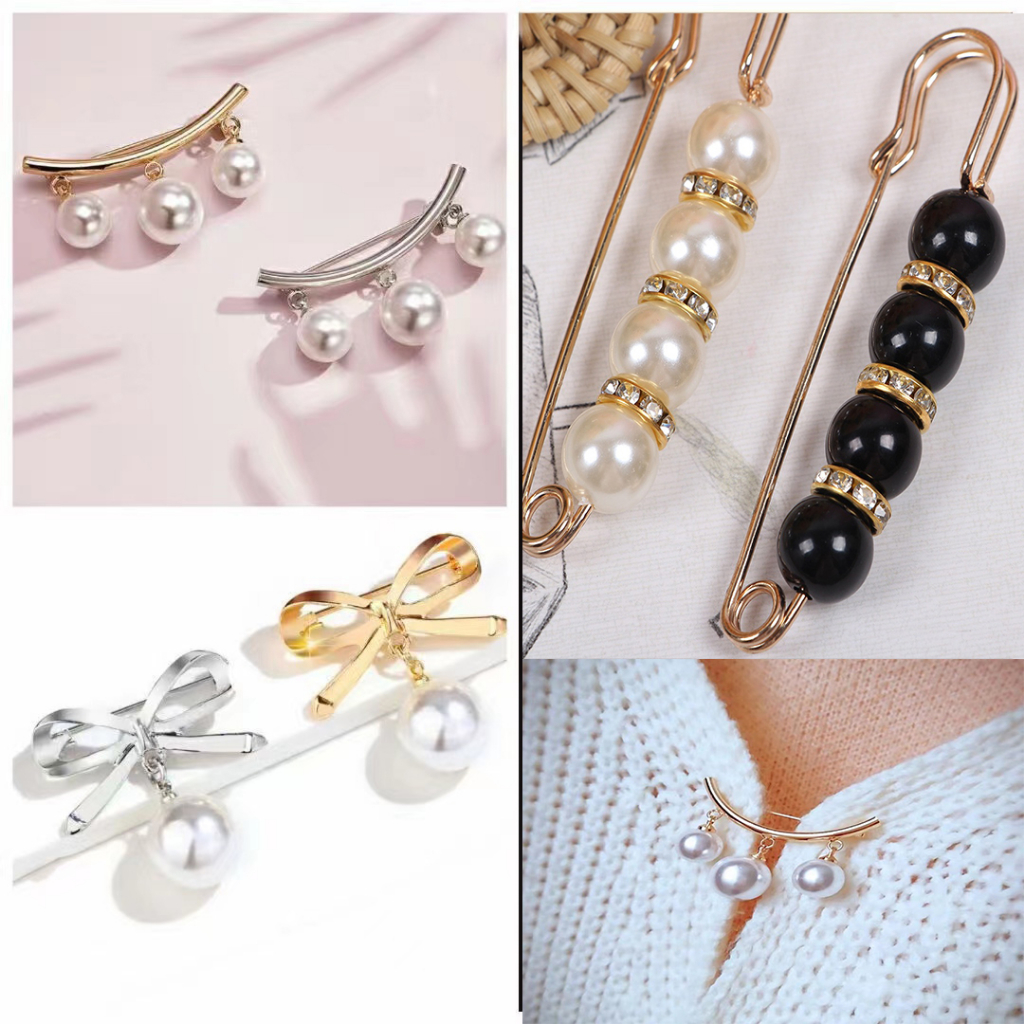 J_speed Korean fashion simple ladies pearl brooch pin dress decorative ...