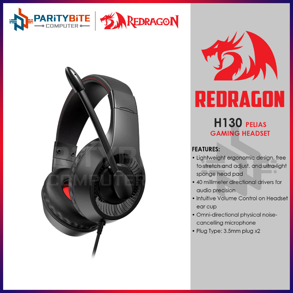 Redragon Pelias H130 Wired Gaming Headset Black | Shopee Philippines