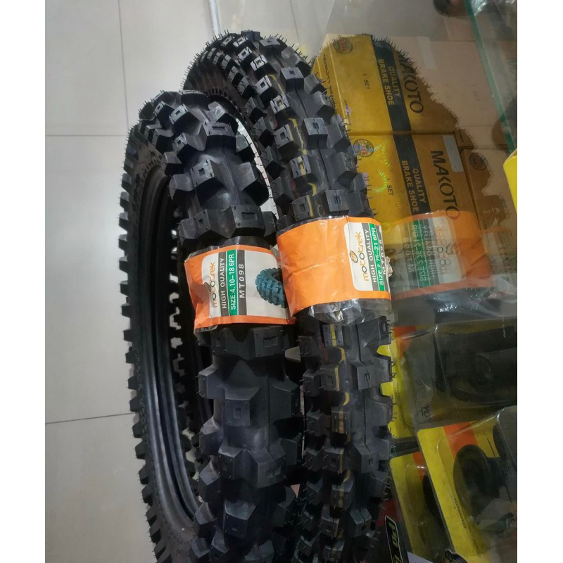 Mototrek Motocross Tire with rim alloy black 18/21 19/16 275x21 410x18 ...