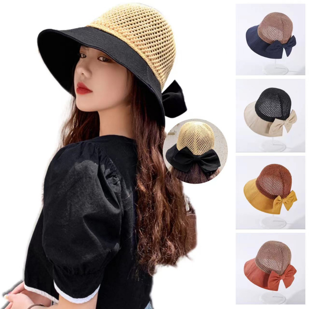 Fashion Foldable Wide Brim Floppy Straw Hat Beach Hat Summer Hat for ...