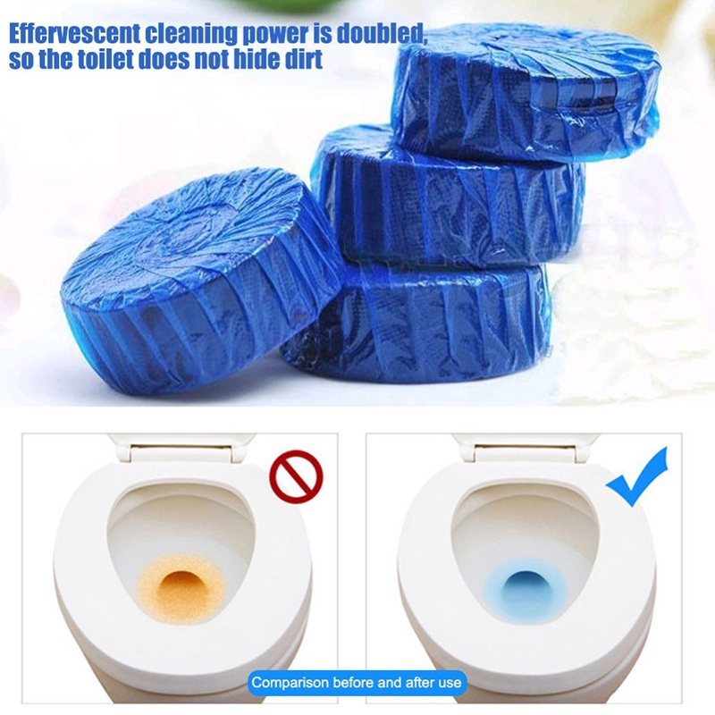 FASHIONSTYLES_10PCS /20 PCS Solid Toilet Cleaner Automatic Blue Ball ...