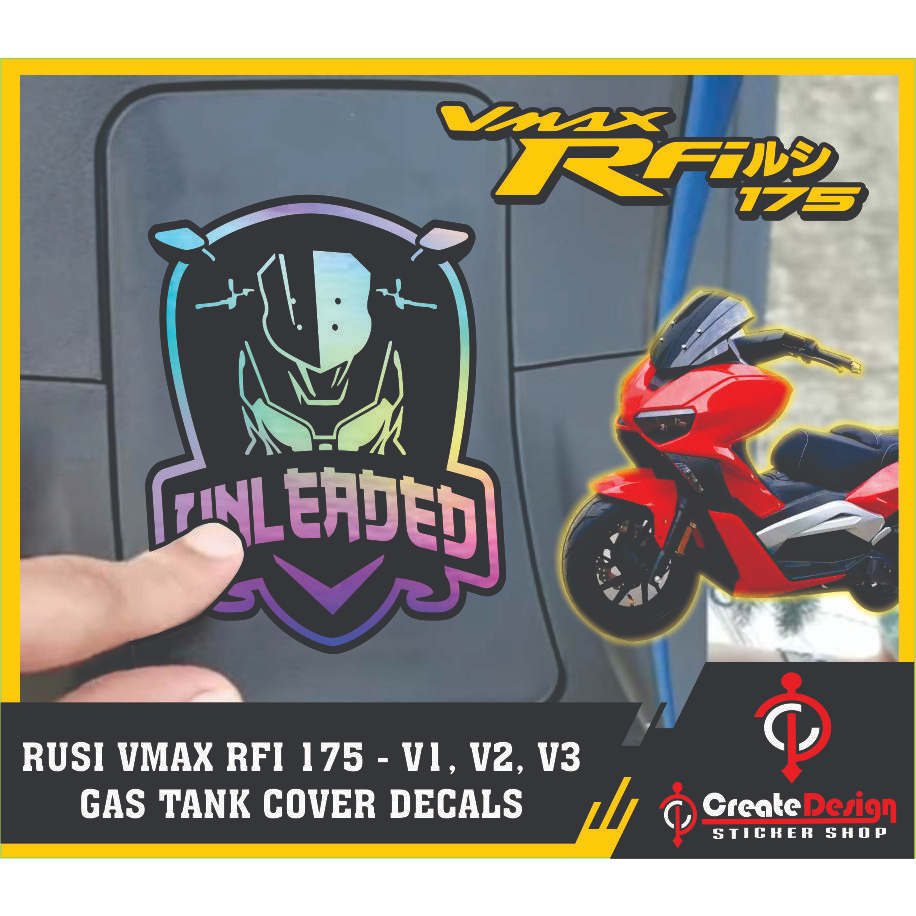 RUSI RFi 175 GAS TANK COVER DECALS , VMAX RFi 175 V1,V2,V3 GAS TANK ...