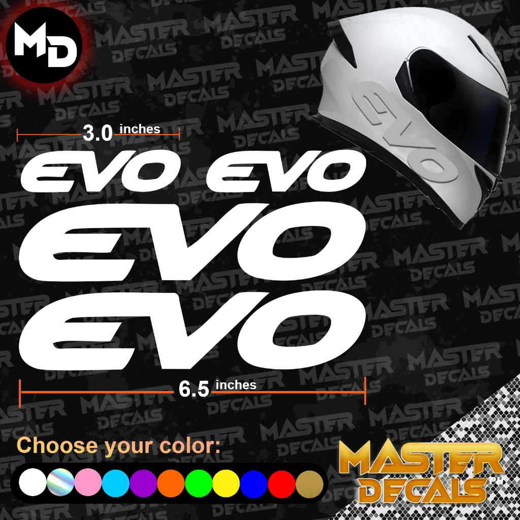 evo helmet sticker set machine cut Original size waterproof | Shopee ...