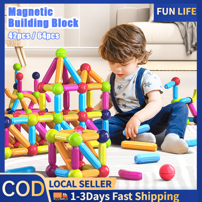 Magnetic Building Blocks Toy Set For Kids Large Size Big Puzzle Diy ...