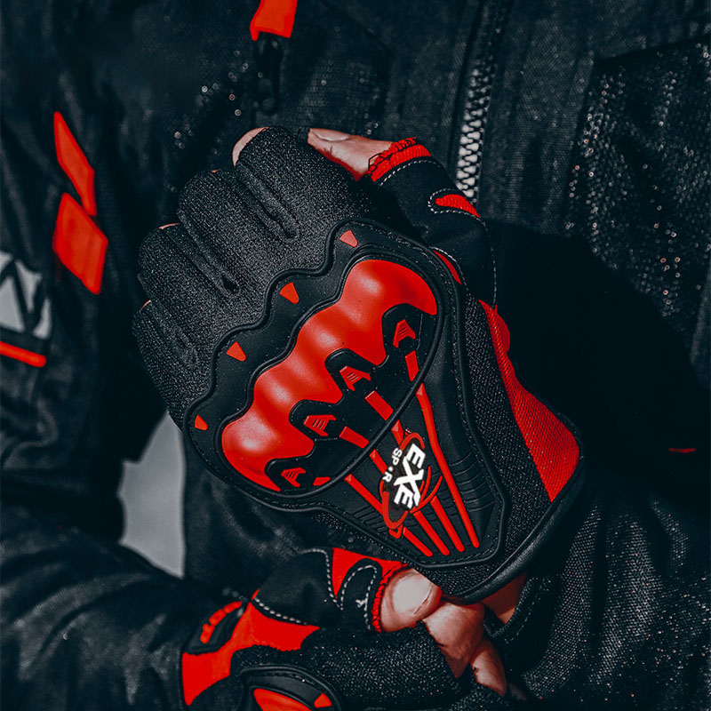 Half Finger Motorcycle Gloves, Anti-Skid And Wear-Resistant Riding ...