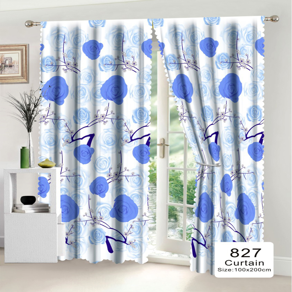 Curtain Kurtina Sa Bintana 100x210cm Windows Curtain Kurtina Door Green ...