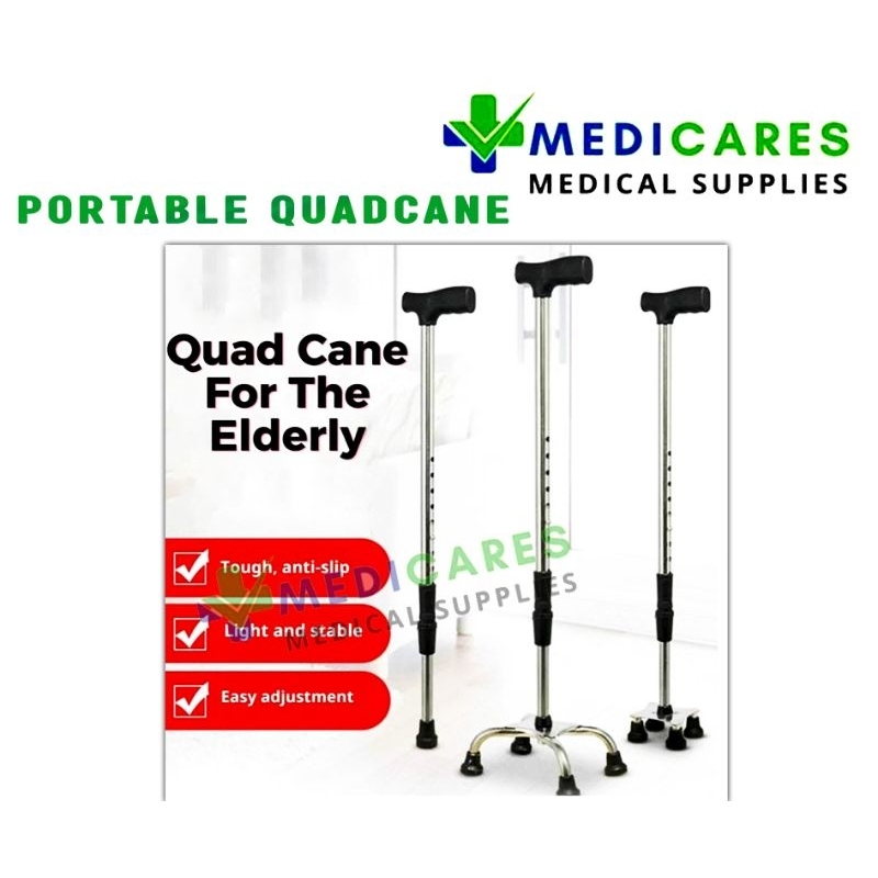 QUAD CANE ADJUSTABLE FOR THE ELDER | Shopee Philippines
