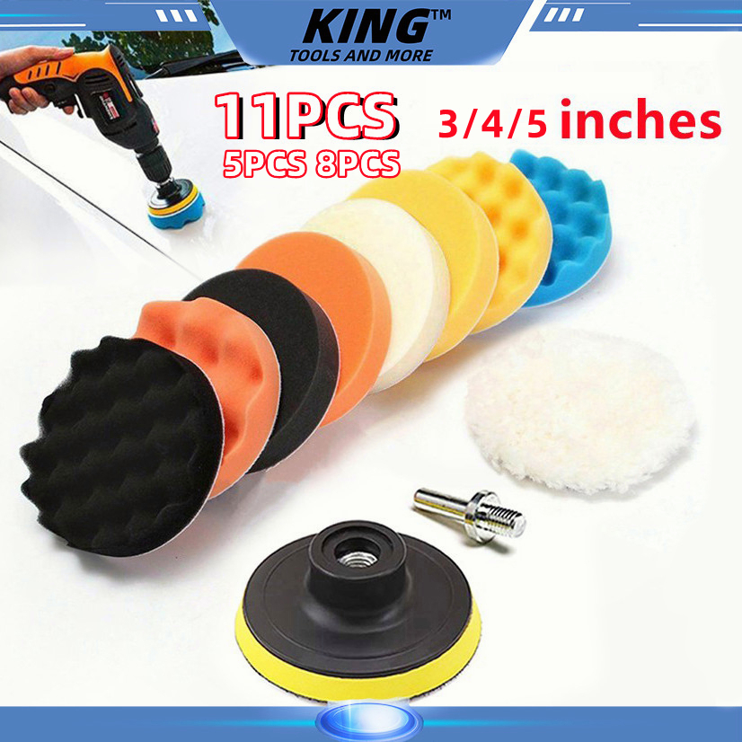 11pcs/set Buffing Waxing Polishing Sponge Pads Kit Set For Car Polisher ...