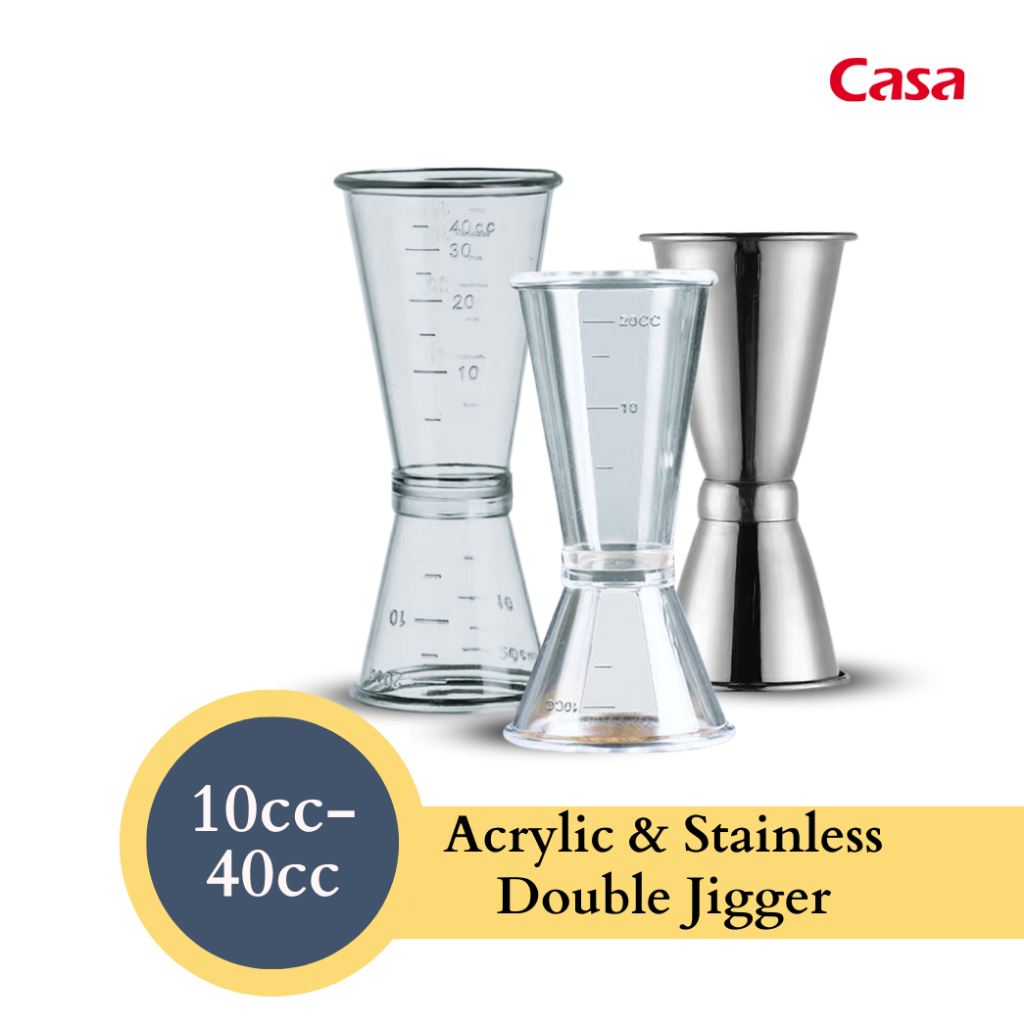 Casa Acrylic & Stainless Double Jigger 10cc-20cc 20cc-40cc | Shopee Philippines