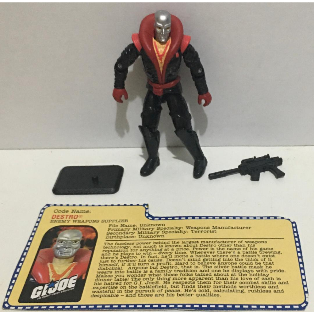 GI JOE Hasbro 3.75" Figure DESTRO v6. COMPLETE w File Card. Loose ...