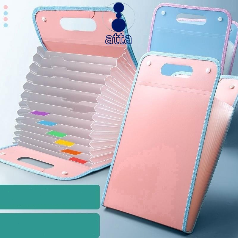 A4 Handbag Expanding File Folder High-Capacity 12Pockets Clear Book ...