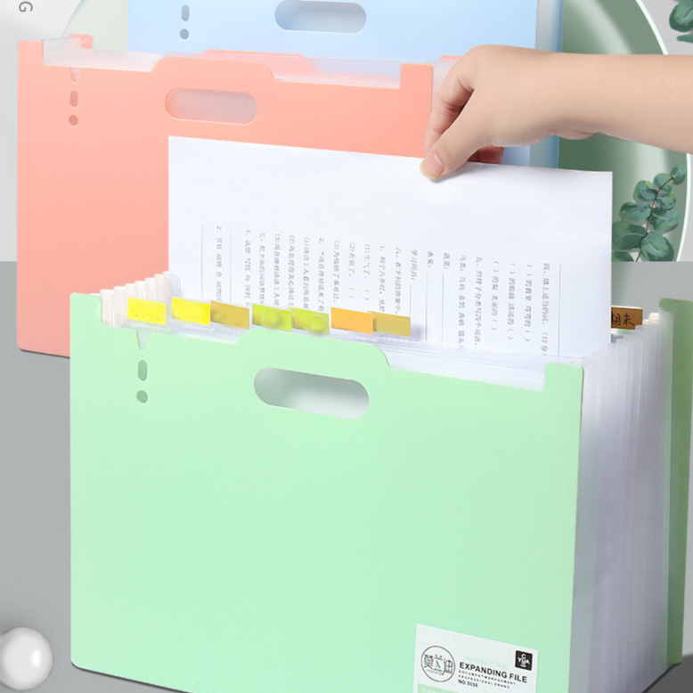 13Pockets A4 Horizontal Expanding File Folder PP Envelope Desk Document ...