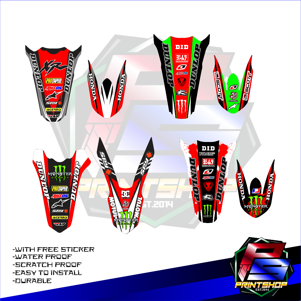 XR 200 Front Fender and Back Fender Sticker Decals Duarble &Hign ...