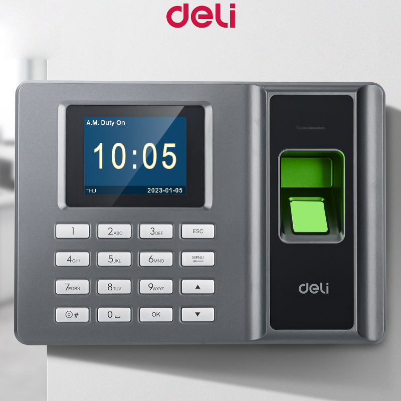 Deli Fingerprint Attendance Machine Biometric Fingerprint LCD Screen ...