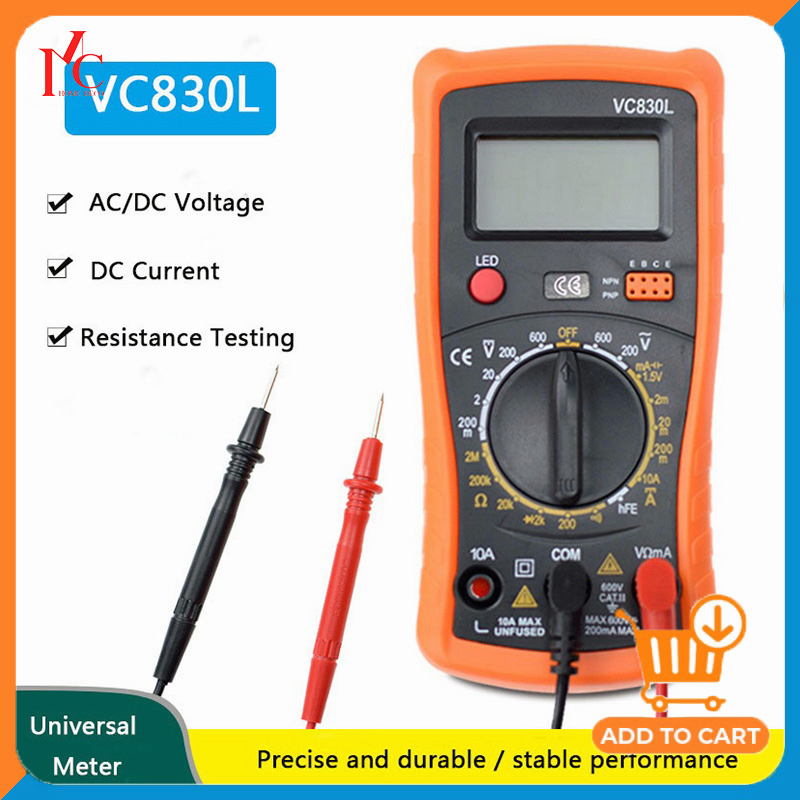 VC830L 600V LCD Digital Multi Tester Multimeter Electrical Tester ...